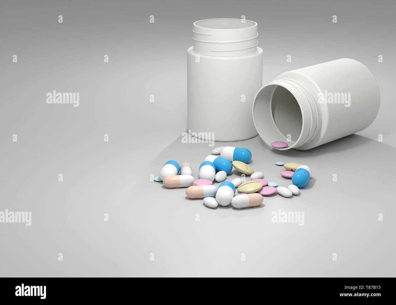 3d rendering pills on the table Stock Photo - Alamy