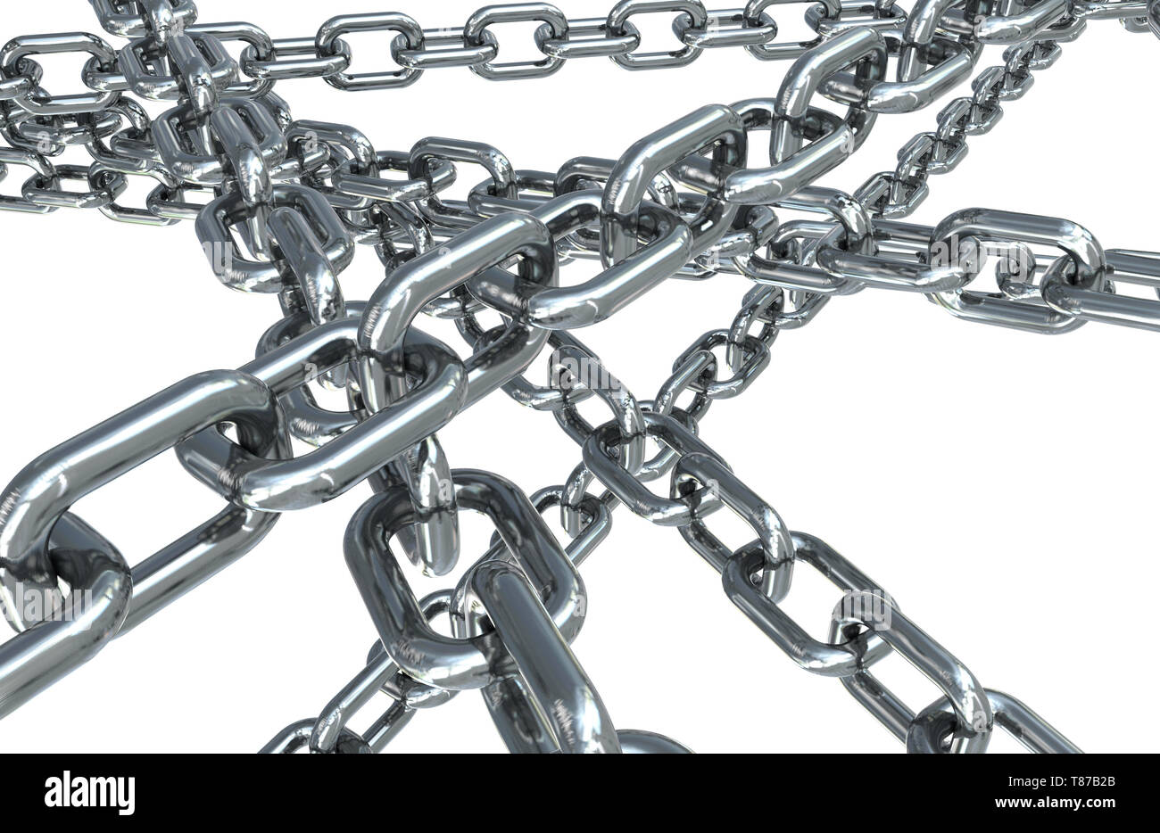 iron chains with white background Stock Photo - Alamy