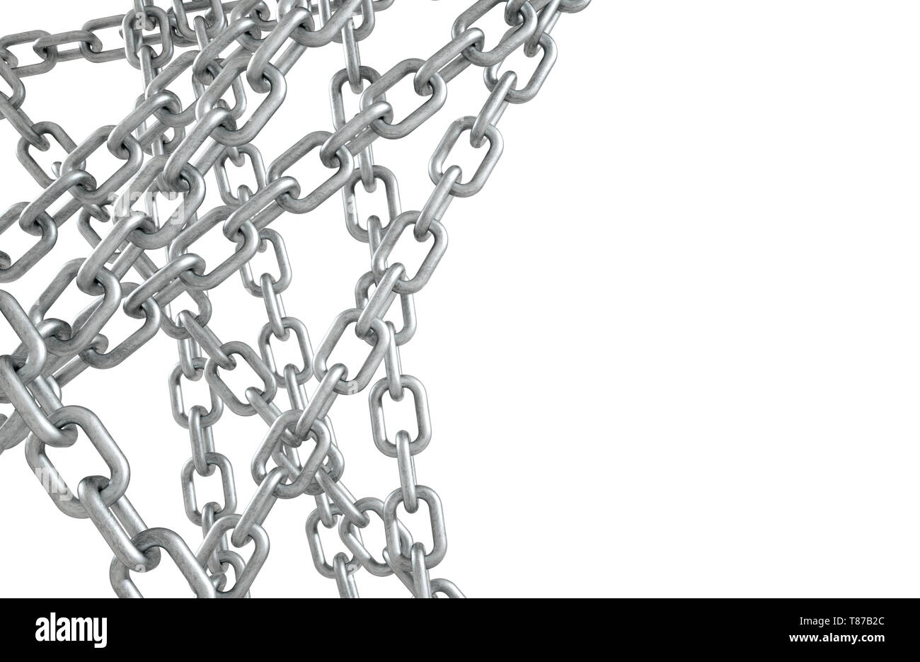 iron chains with white background Stock Photo - Alamy