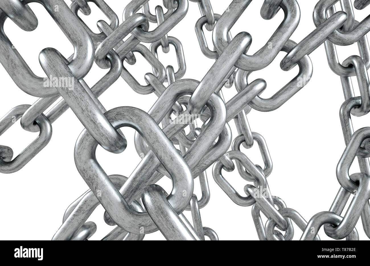 iron chains with white background Stock Photo - Alamy