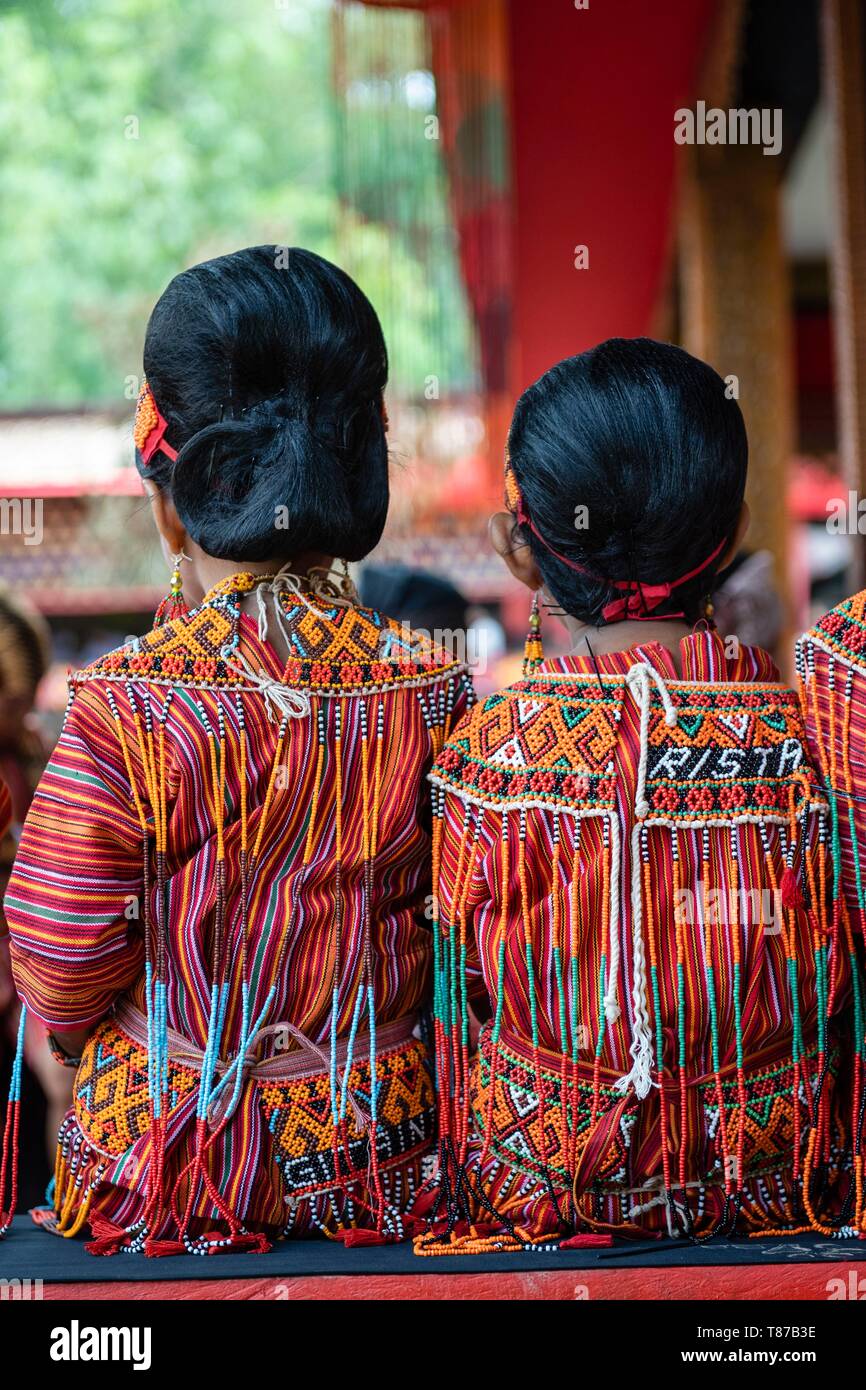 Indonesia, Sulawesi island, Toraja country, Tana Toraja, girls wearing ...