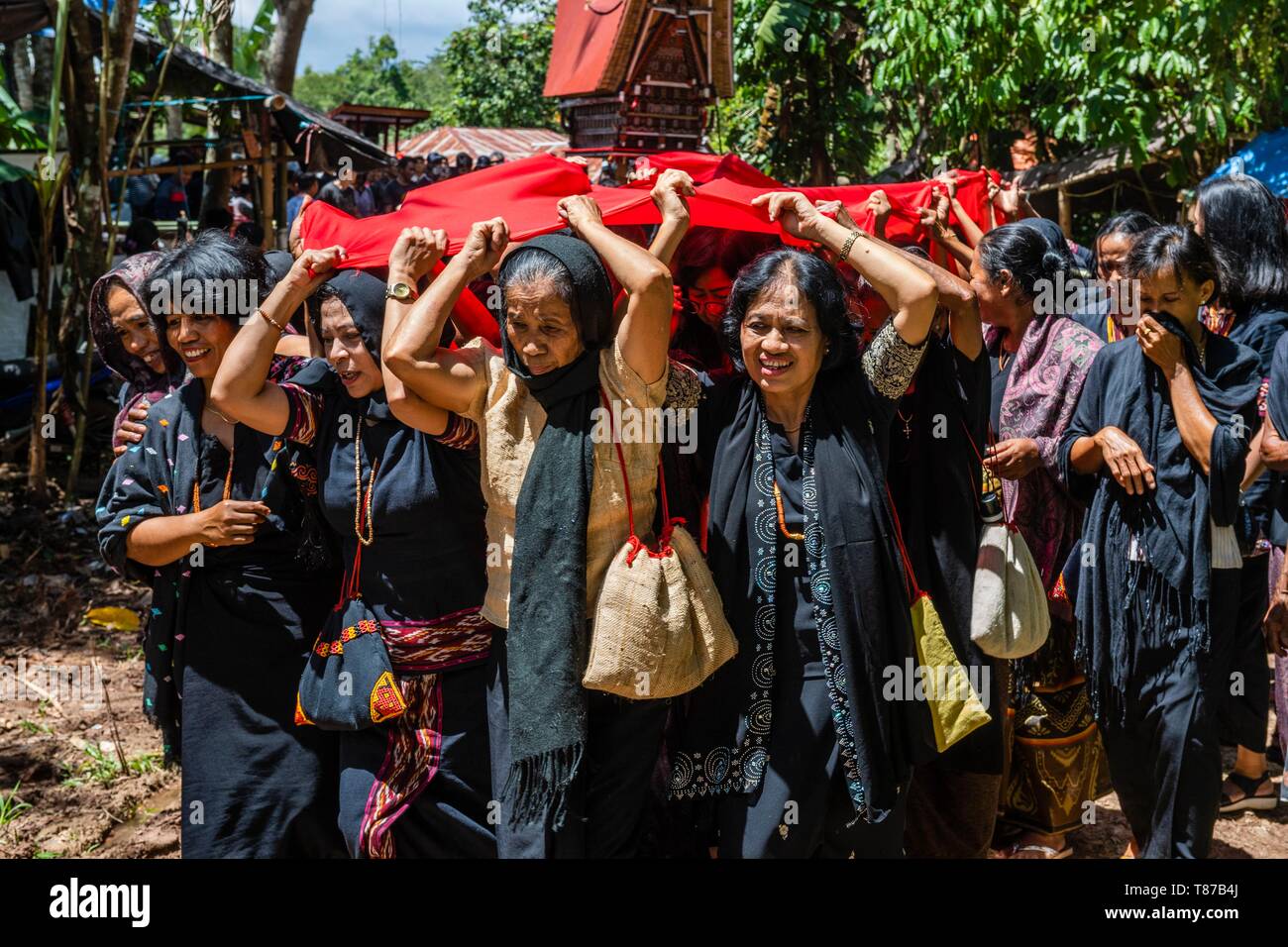 Indonesia, Sulawesi island, Toraja country, Tana Toraja, procession ...