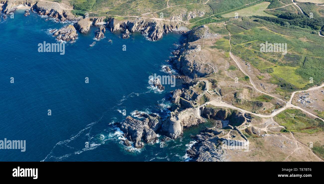 France, Vendee, Yeu island, the Old castle (aerial view Stock Photo - Alamy