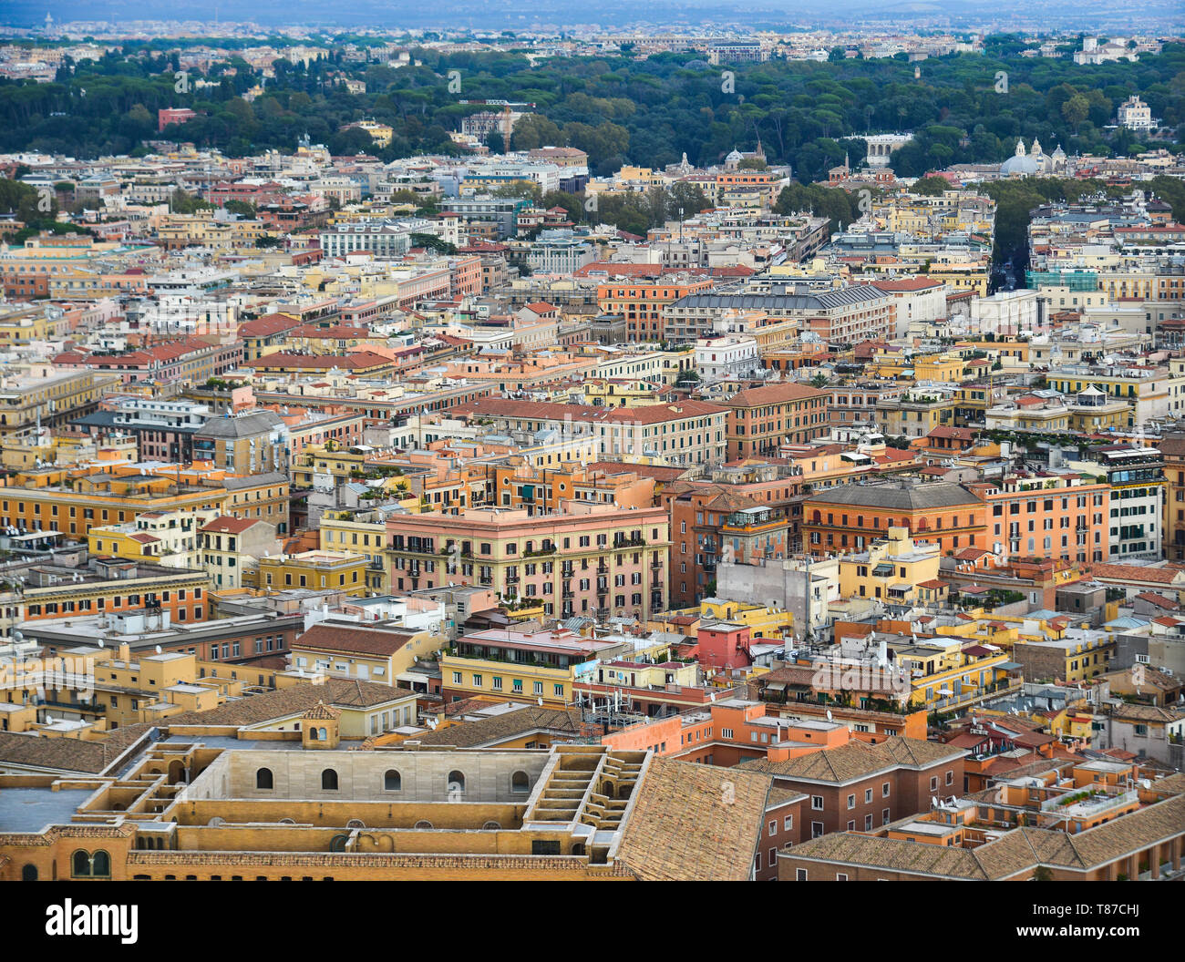Aerial view of Vatican City. Vatican is an independent city-state ...