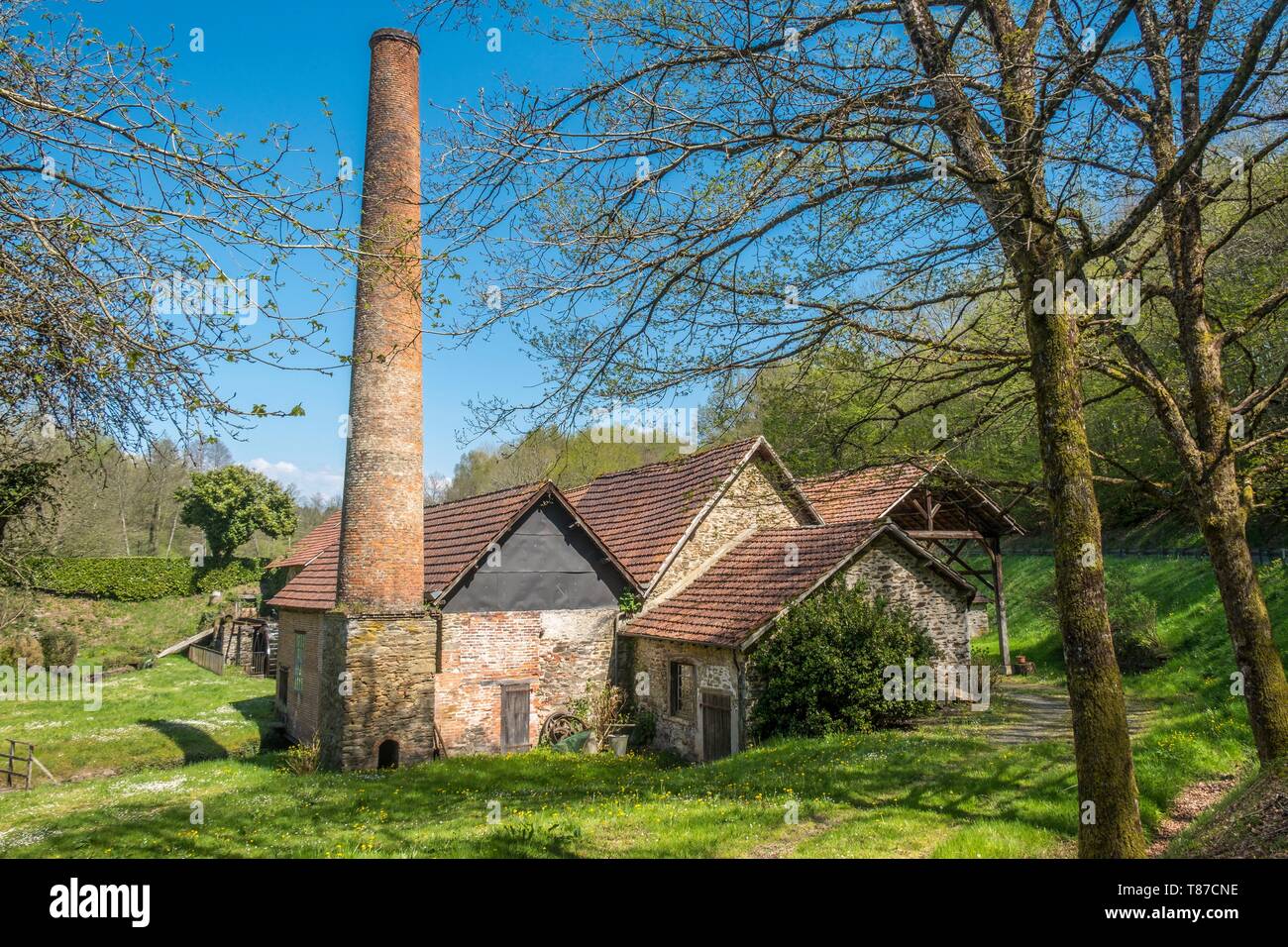 France, Dordogne, Payzac, ecomuseum of Auvezere, paper mill of Vaux ...