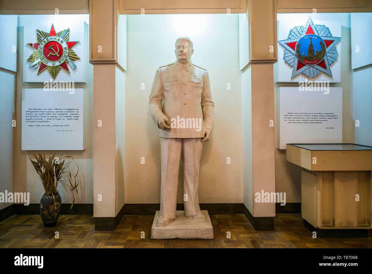 Georgia, Gori, War Museum, statue of former Soviet dictator Joseph ...