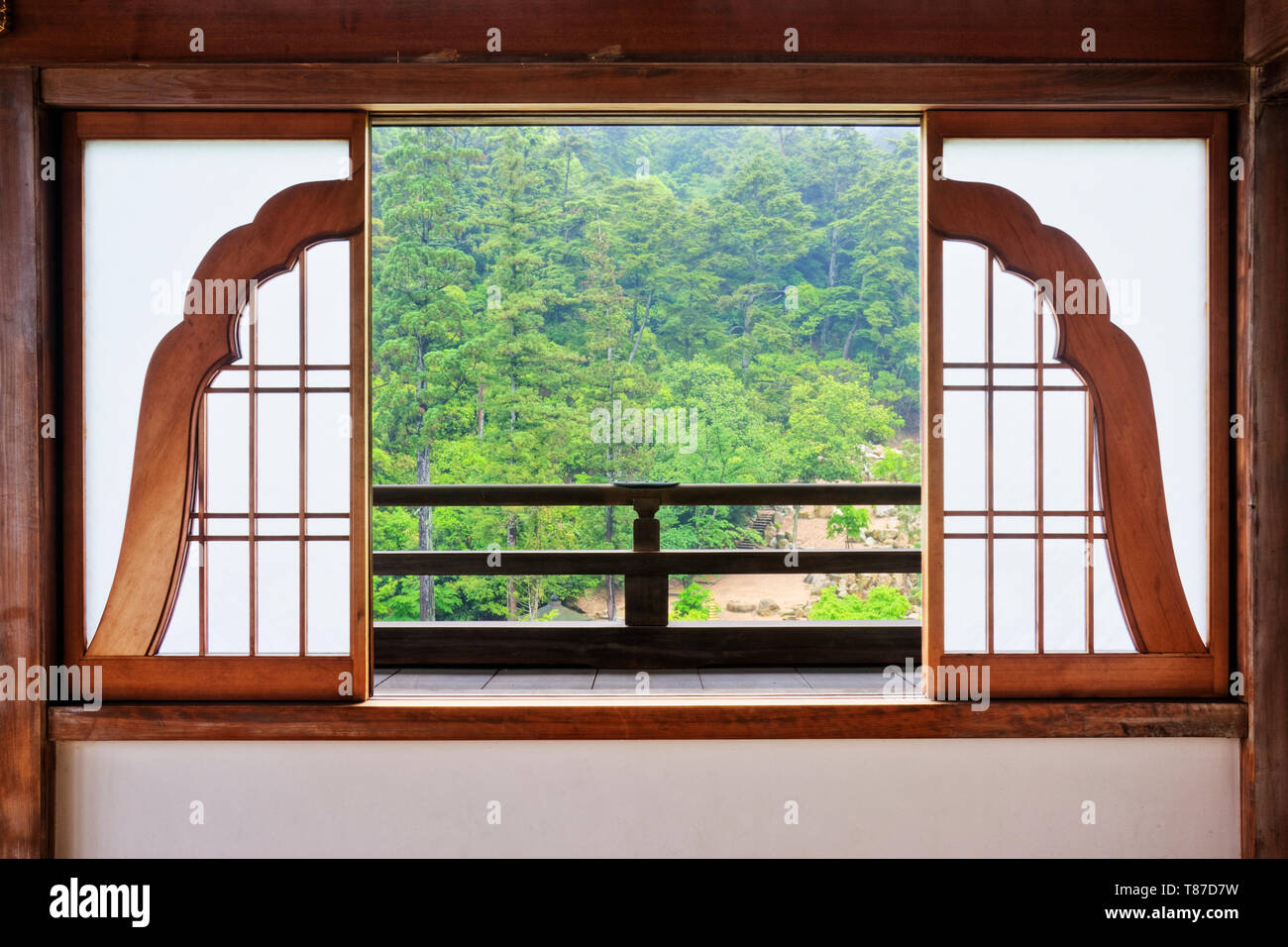 Open Bell Shaped Asian Window Stock Photo - Alamy