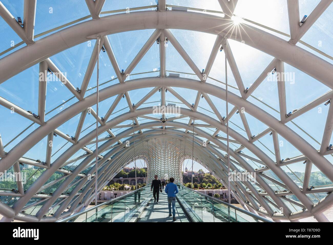 Georgia, Tbilisi, Peace Bridge, morning Stock Photo - Alamy