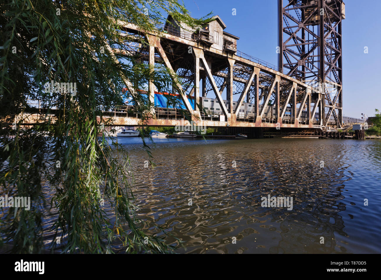 Canal Street Railroad Lift Bridge Stock Photo - Alamy