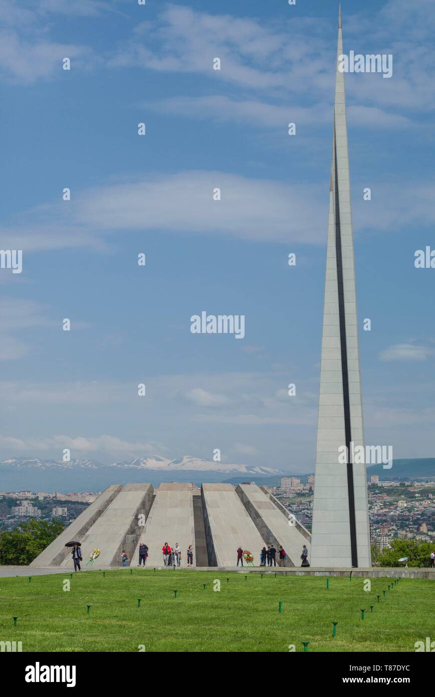 Armenia, Yerevan, Armenian Genocide Memorial, monument to the massacre ...