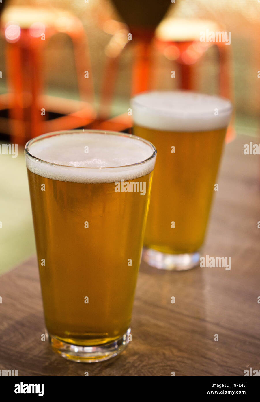 Two beers on table hi-res stock photography and images - Alamy