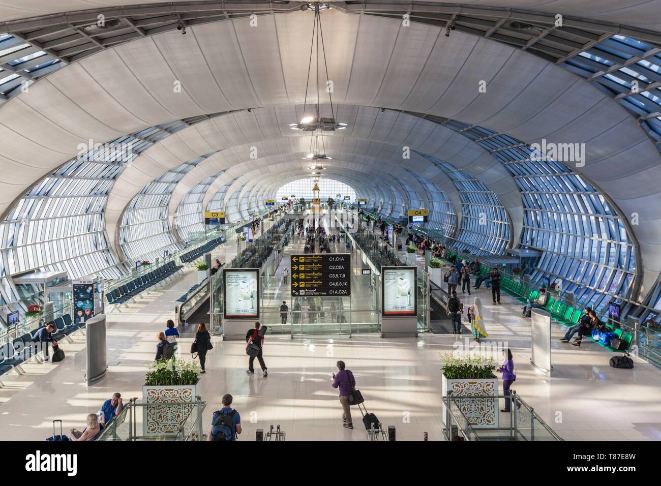 Thailand, Bangkok, Suvarnabhumi International Airport, BKK, interior ...