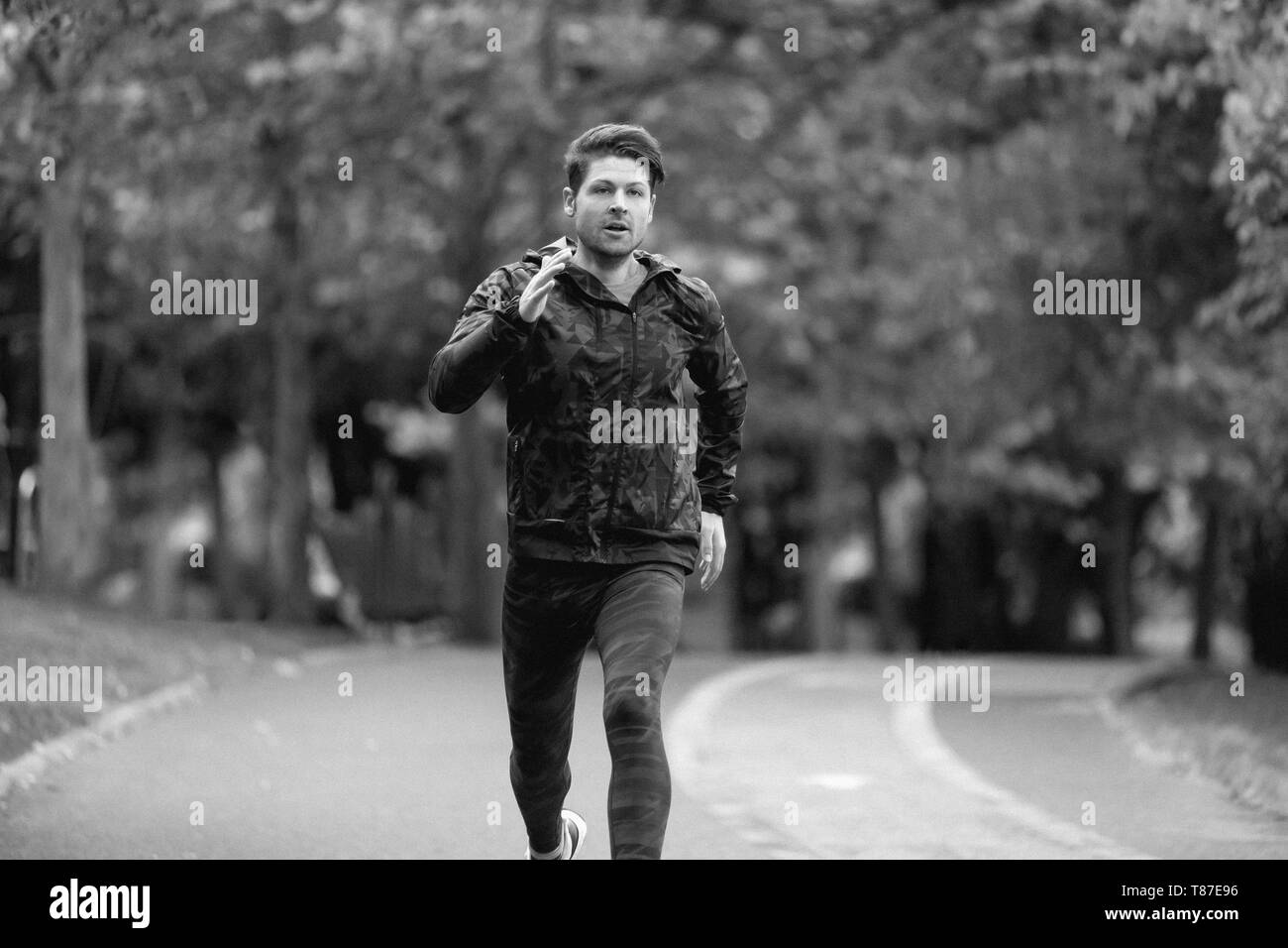Alone runner Black and White Stock Photos & Images - Alamy