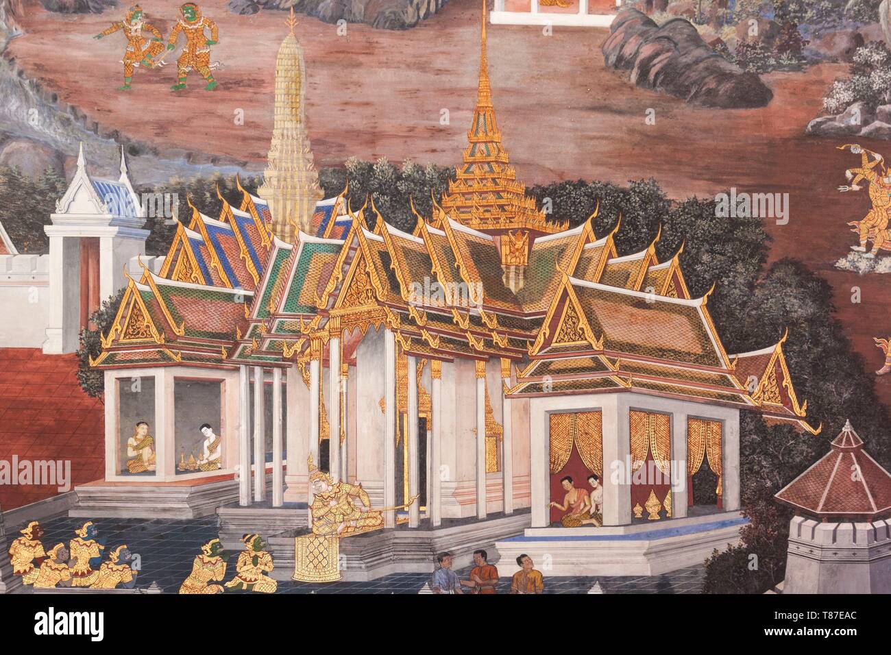 Murals wat phra kaew hi-res stock photography and images - Alamy