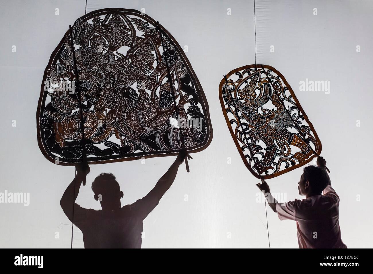 Cambodia, Phnom Penh, traditional dance performance, shadow puppets ...
