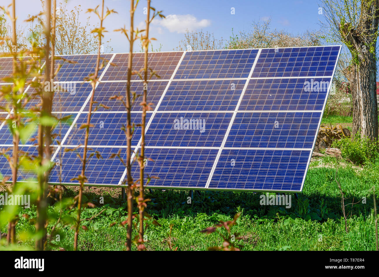Solar panel produces green, environmentally friendly energy from the ...