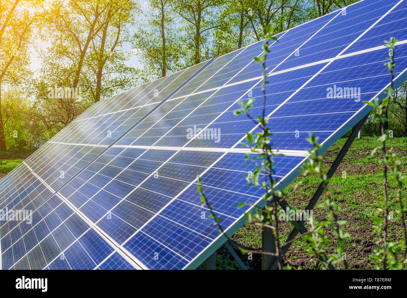 Solar panel produces green, environmentally friendly energy from the ...