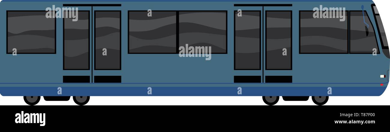 Blue subway train icon. Cartoon of blue subway train vector icon for ...