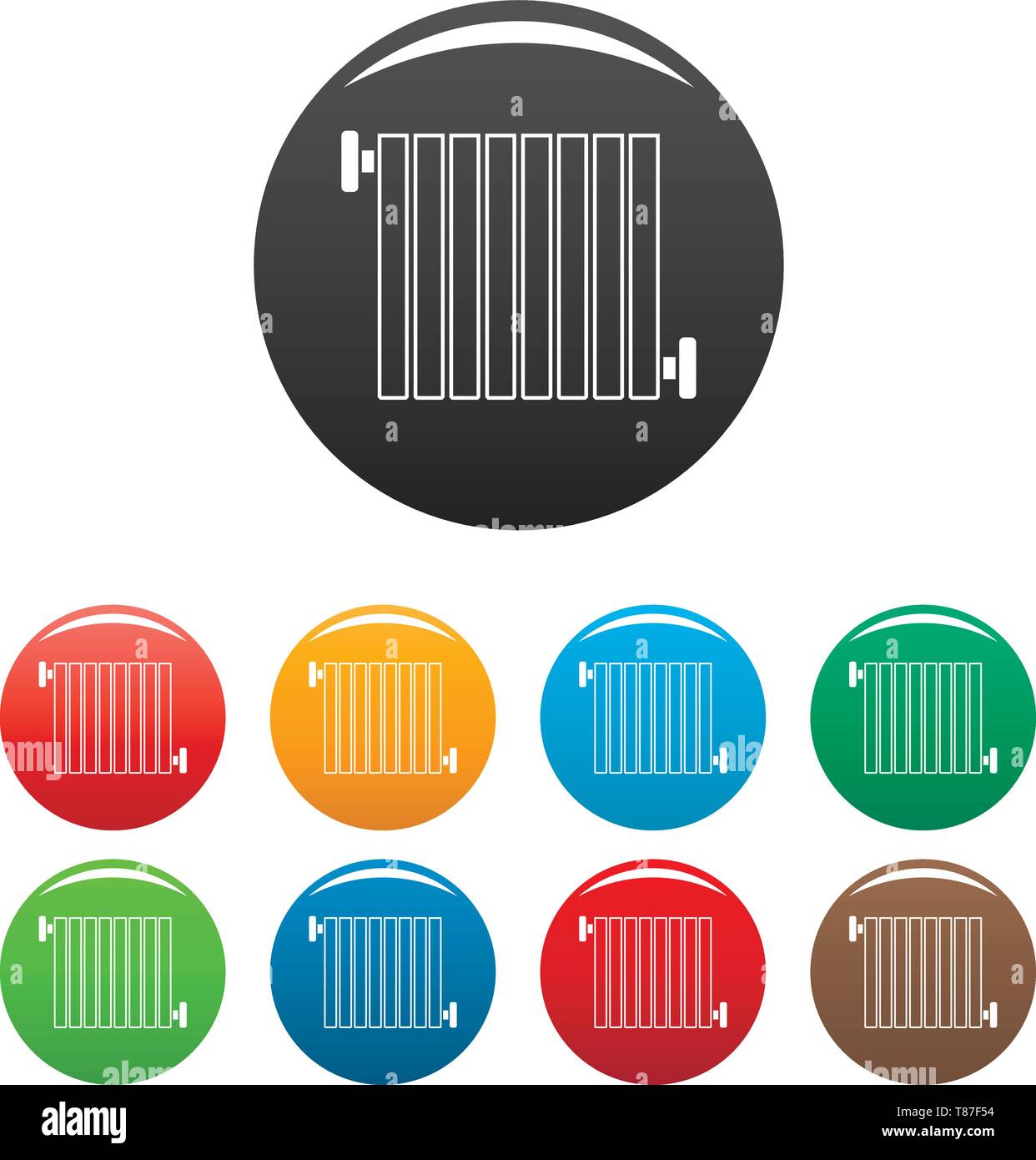 Radiator icons set 9 color vector isolated on white for any design ...