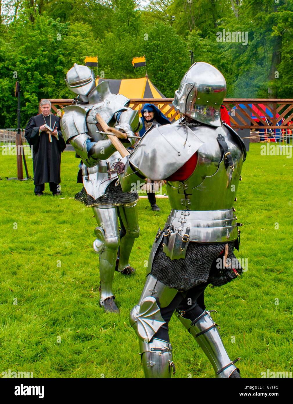 Medieval armour helmet sword red hi-res stock photography and images ...