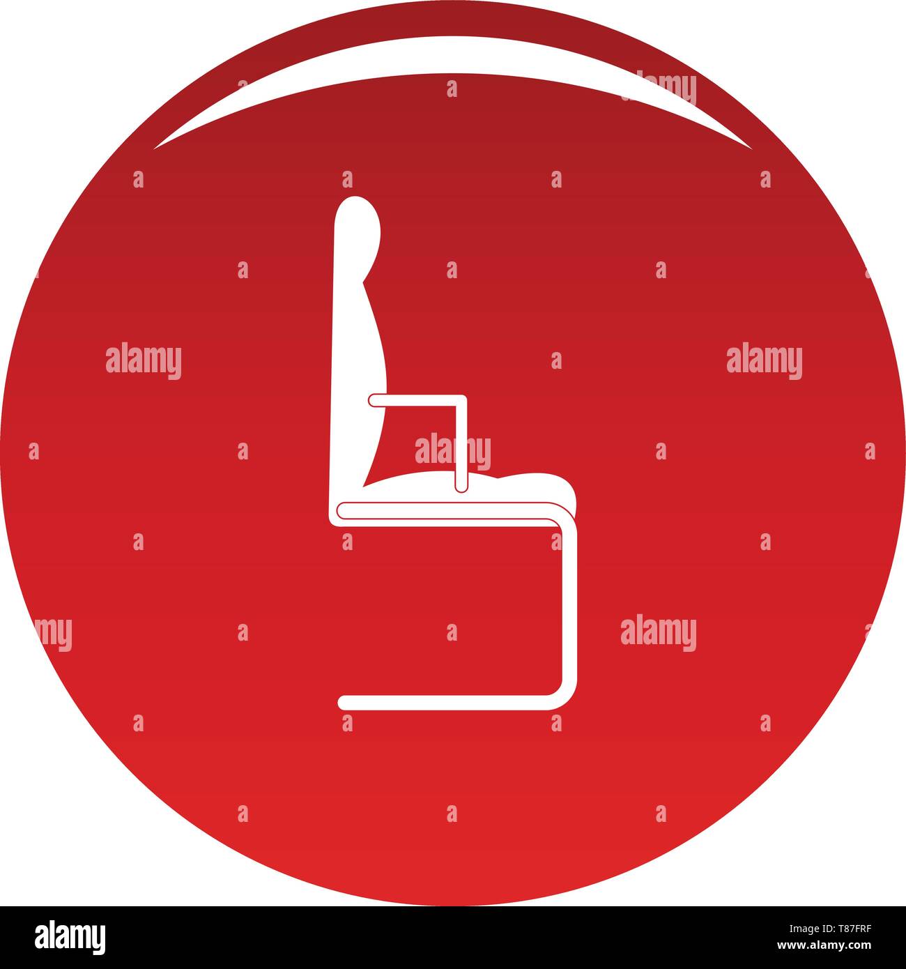 Chair icon. Simple illustration of chair vector icon for any design red ...