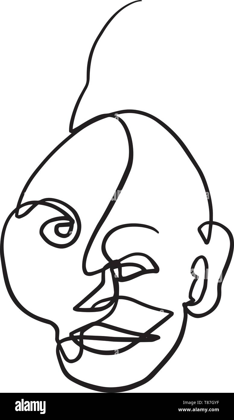 Abstract One Line Human Head Face Vector Illustration Stock Vector ...
