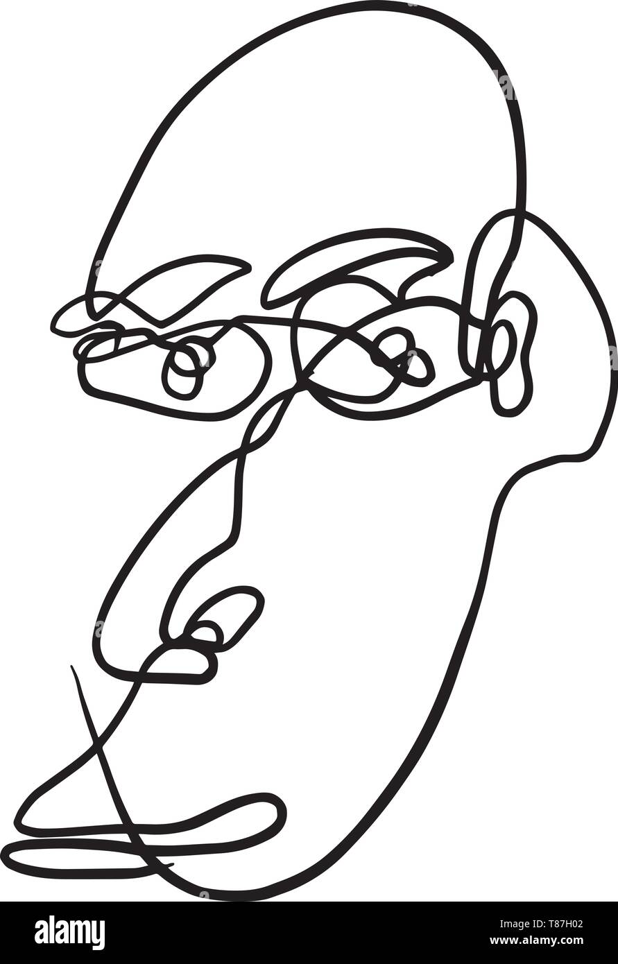 Abstract One Line Human Head Face Vector Illustration Stock Vector ...