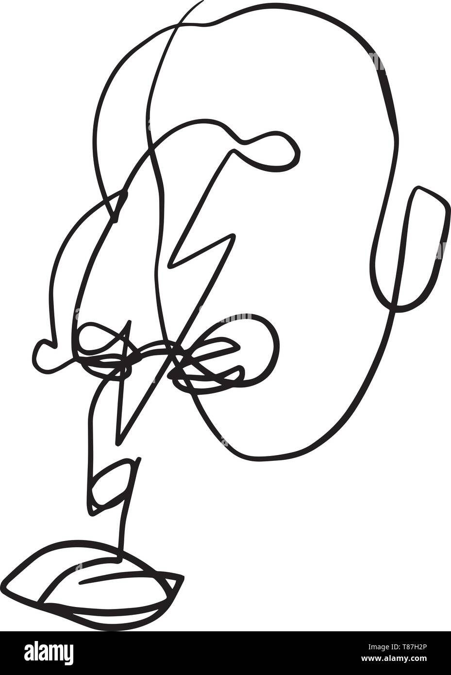 Abstract One Line Human Head Face Vector Illustration Stock Vector ...