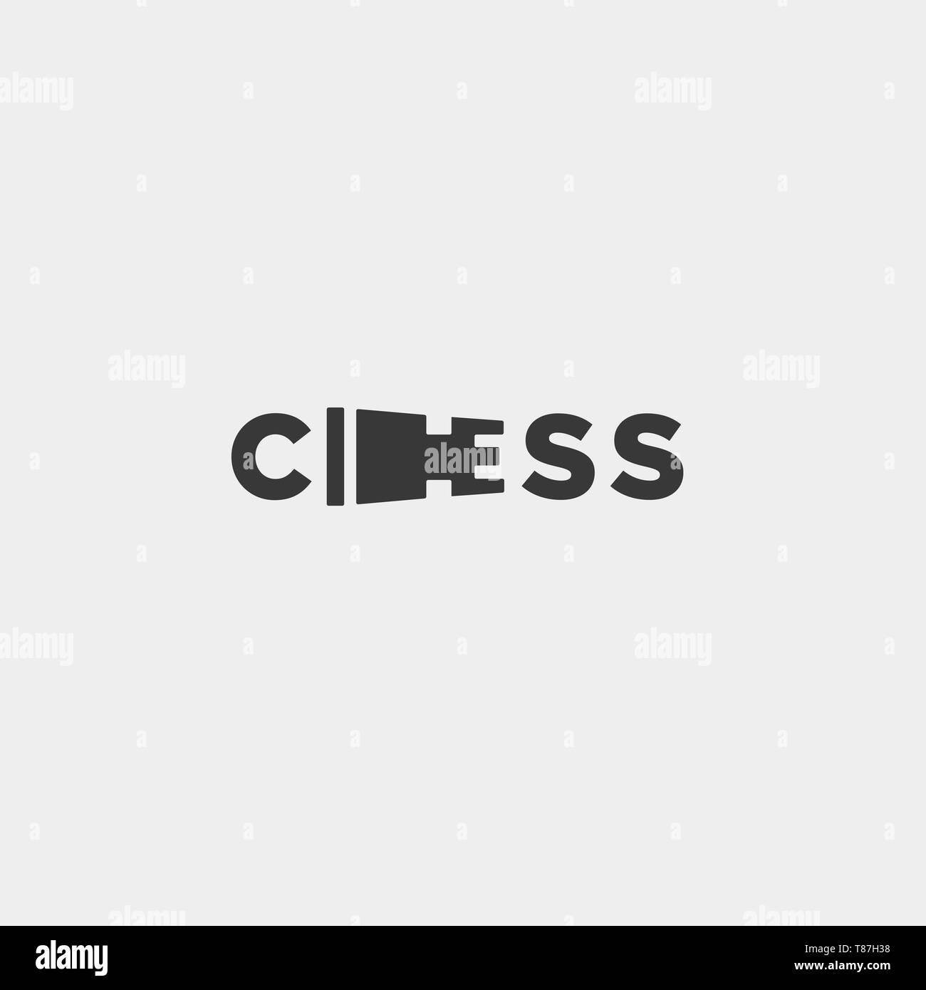 chess logo type vector design illustration, typography logo for chess ...