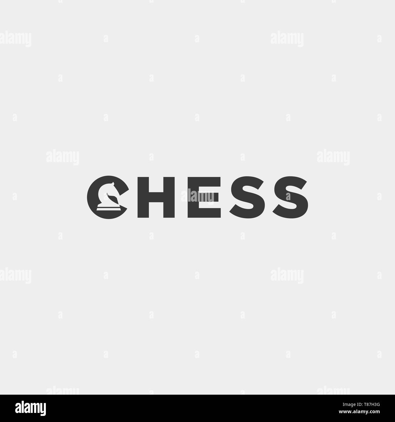 chess logo type vector design illustration, typography logo for chess ...