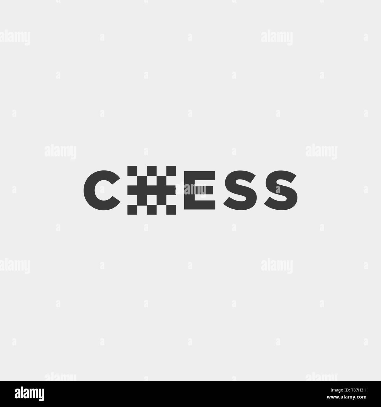 chess logo type vector design illustration, typography logo for chess ...