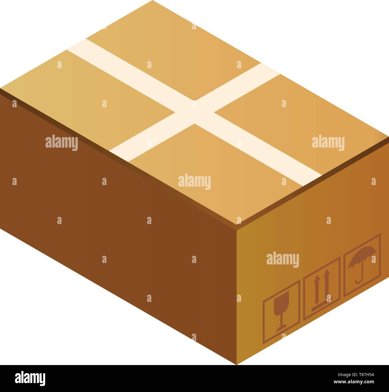 Postal parcel box icon. Isometric of postal parcel box vector icon for ...