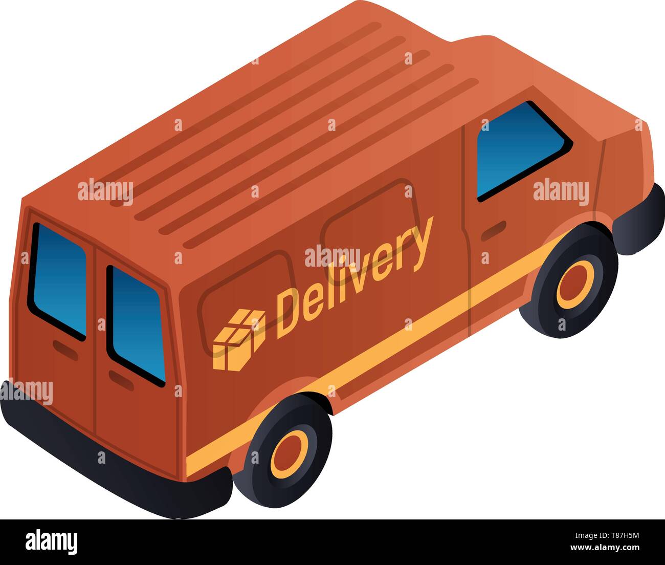 Van parcel distribution icon. Isometric of van parcel distribution ...