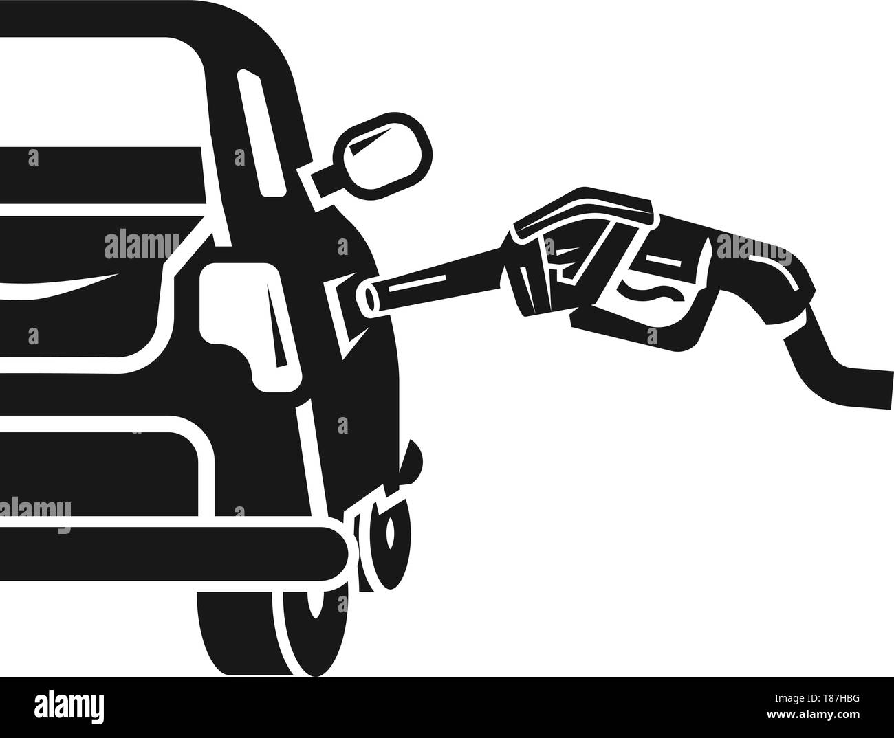 Petrol car fill icon. Simple illustration of petrol car fill vector ...