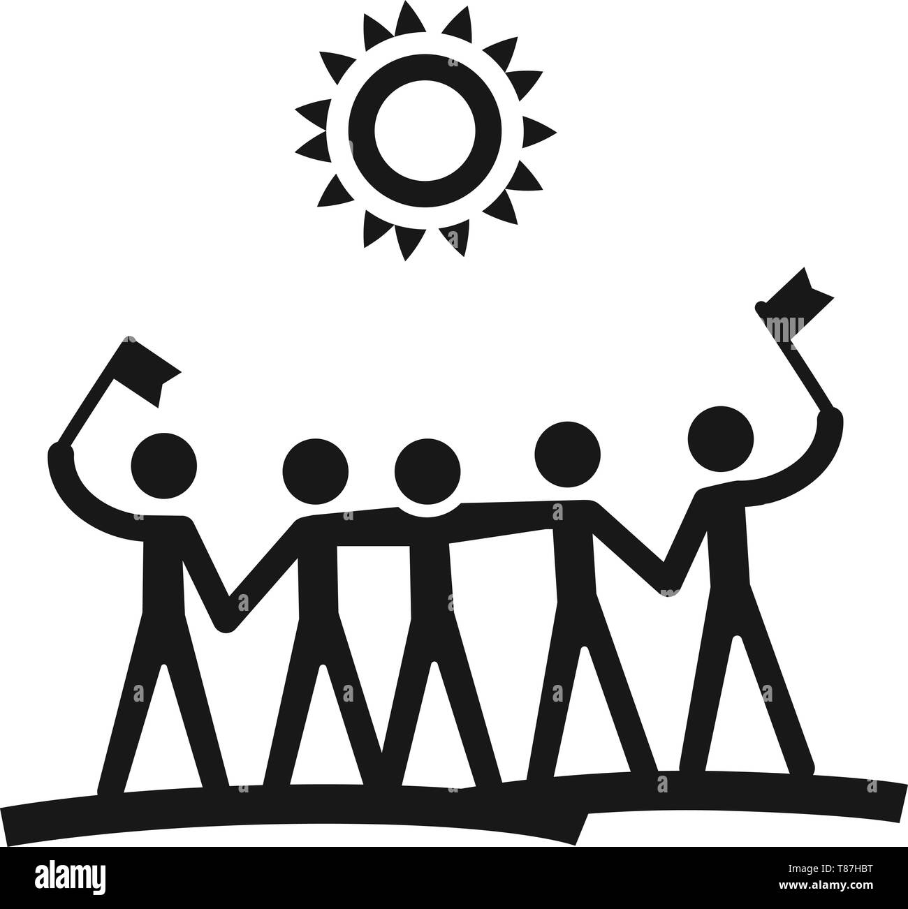Teamwork people icon. Simple illustration of teamwork people vector ...