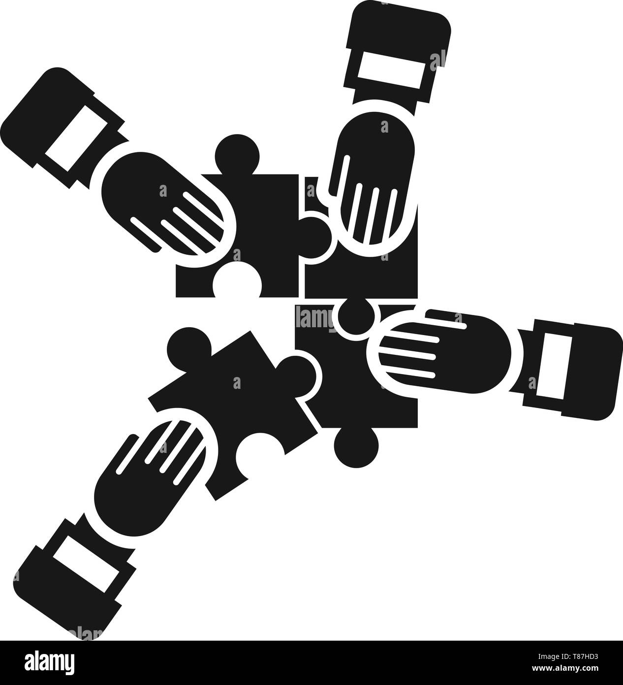 Man puzzle hand icon. Simple illustration of man puzzle hand vector ...