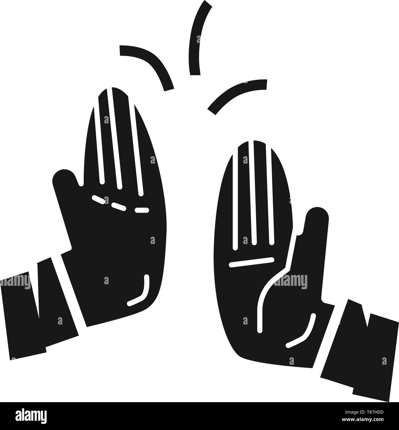 Friend cooperation clap icon. Simple illustration of friend cooperation ...