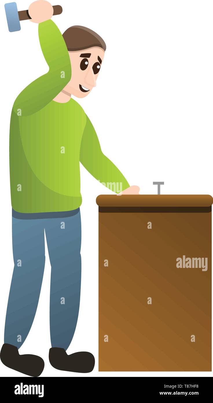 Man use hammer icon. Cartoon of man use hammer vector icon for web ...