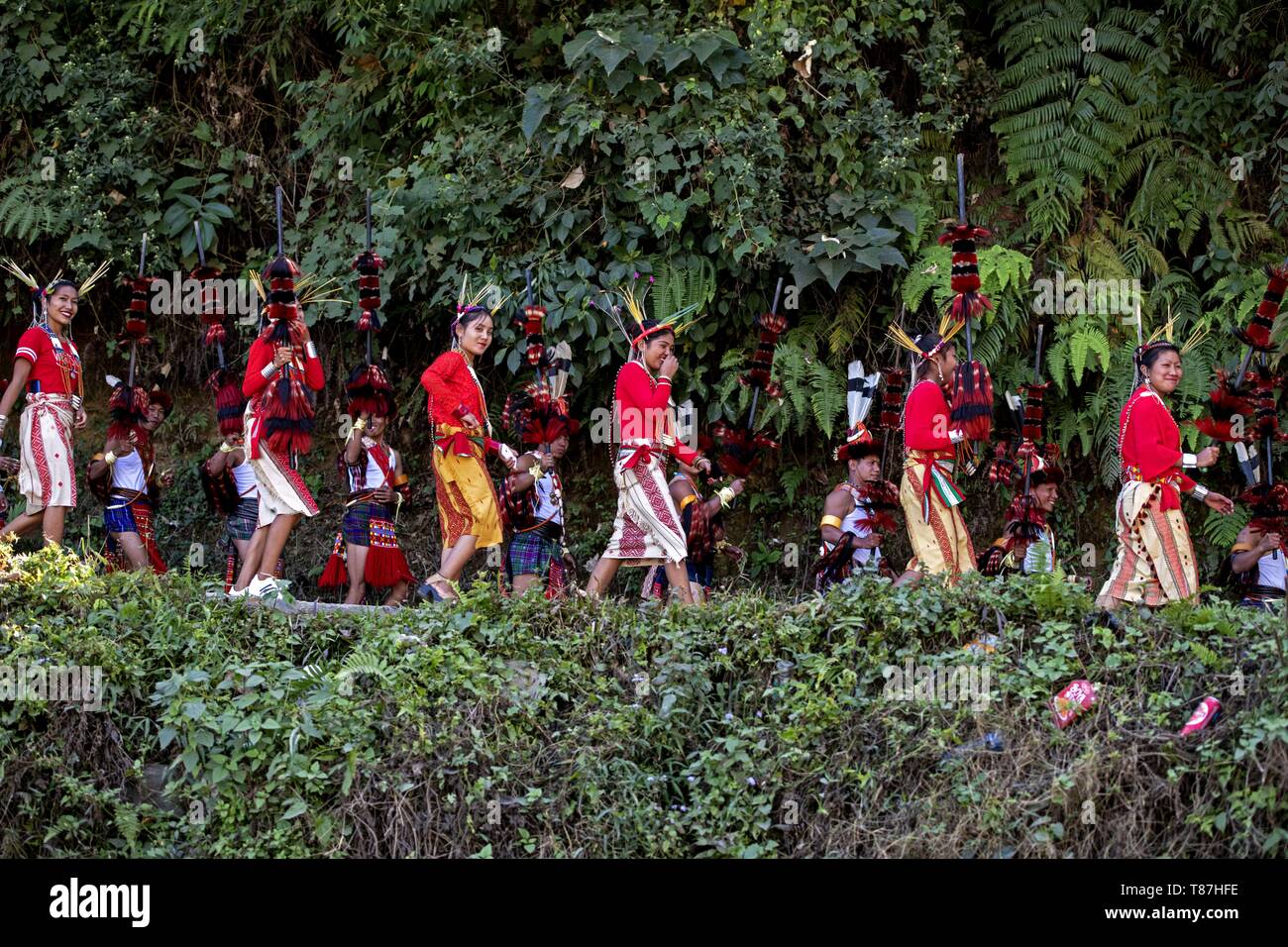 India, Arunachal Pradesh, Khonsa, the Chalo Loku festival of the Nokte ...
