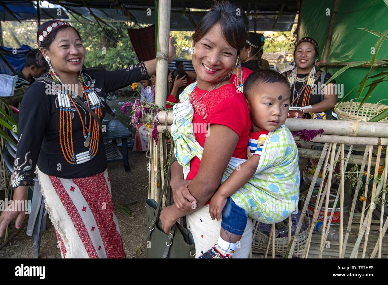 India, Arunachal Pradesh, Khonsa, the Chalo Loku festival of the Nokte ...
