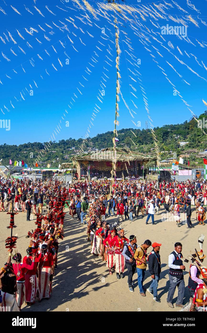 India, Arunachal Pradesh, Khonsa, the Chalo Loku festival of the Nokte ...