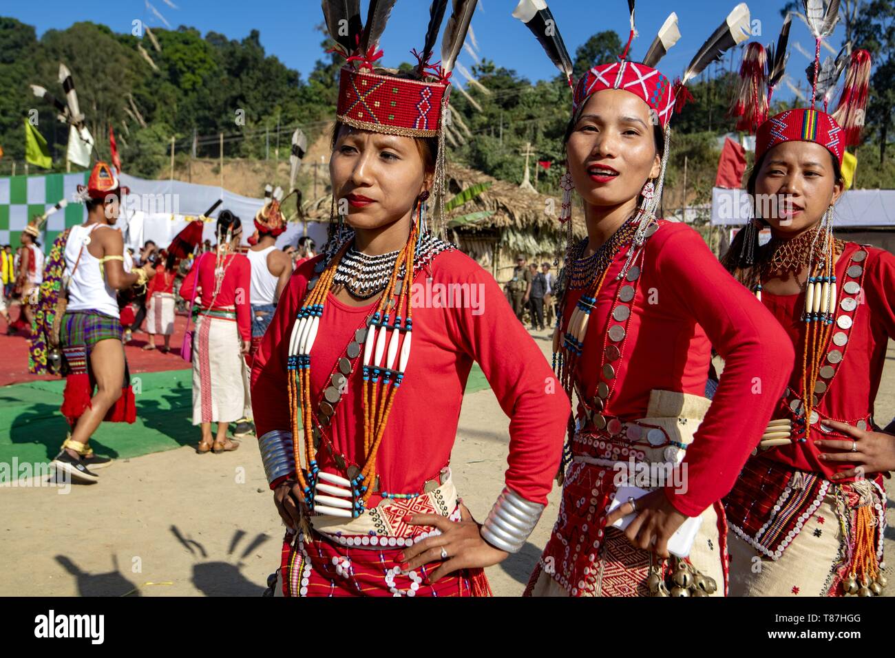 India, Arunachal Pradesh, Khonsa, the Chalo Loku festival of the Nokte ...