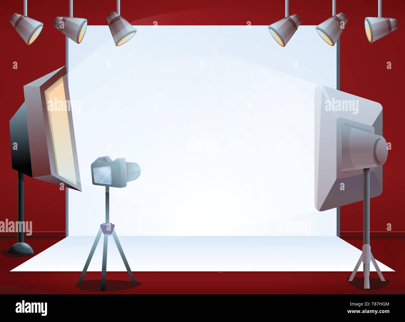 Professional photo session studio concept banner. Cartoon illustration ...
