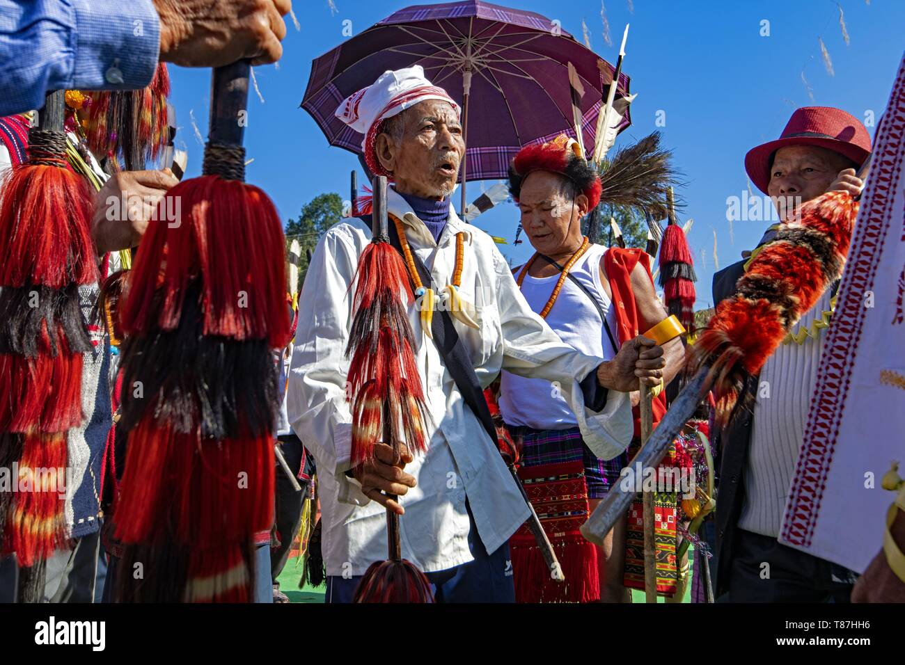 India, Arunachal Pradesh, Khonsa, the Chalo Loku festival of the Nokte ...