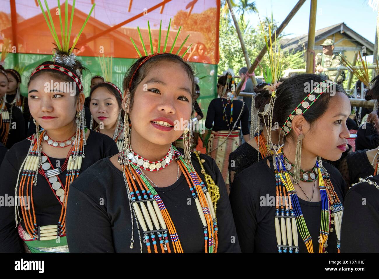India, Arunachal Pradesh, Khonsa, the Chalo Loku festival of the Nokte ...