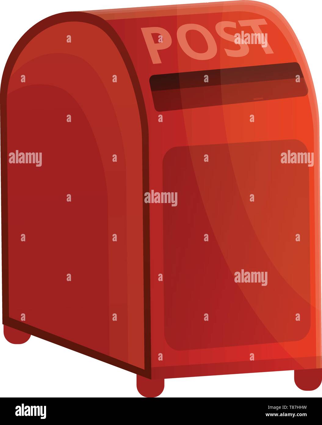 Red street post box icon. Cartoon of red street post box vector icon ...