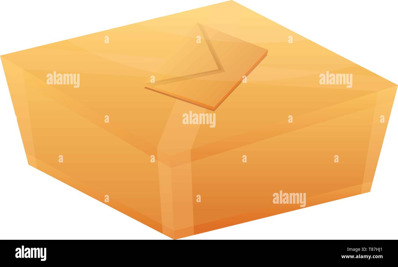 Delivery parcel box icon. Cartoon of delivery parcel box vector icon for web design isolated on ...