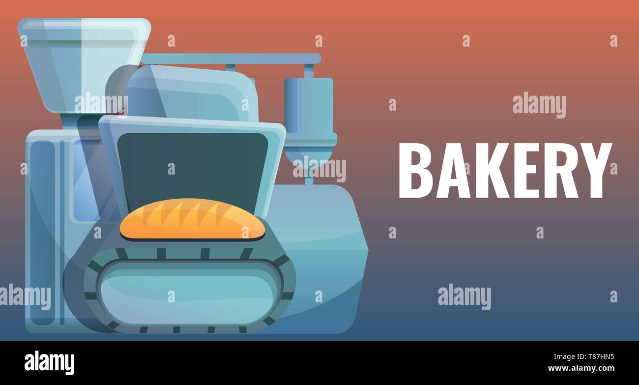 Bakery concept banner. Cartoon illustration of bakery vector concept ...
