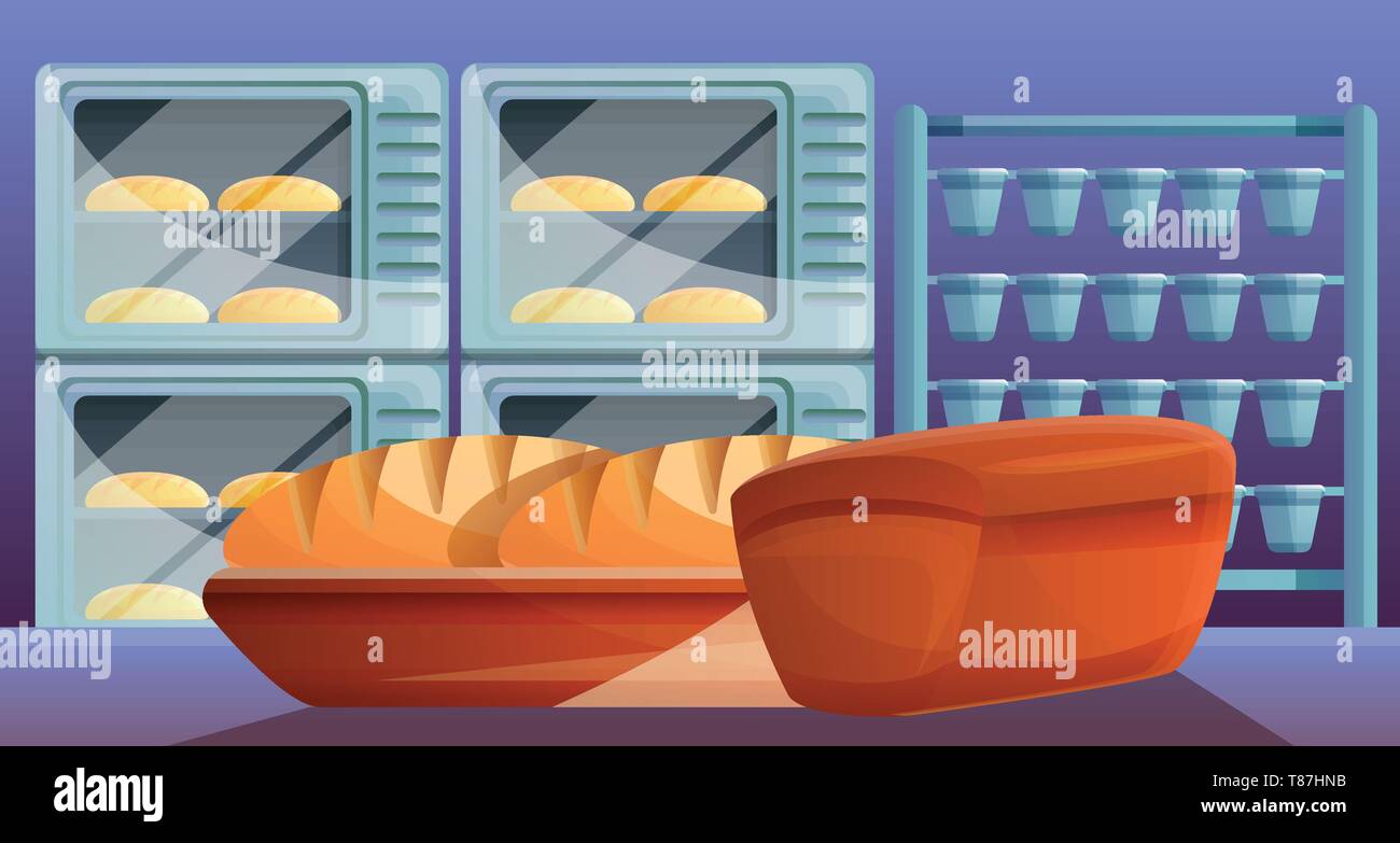 Bread from bakery factory concept banner. Cartoon illustration of bread ... Bread from bakery factory concept banner. Cartoon illustration of bread ...