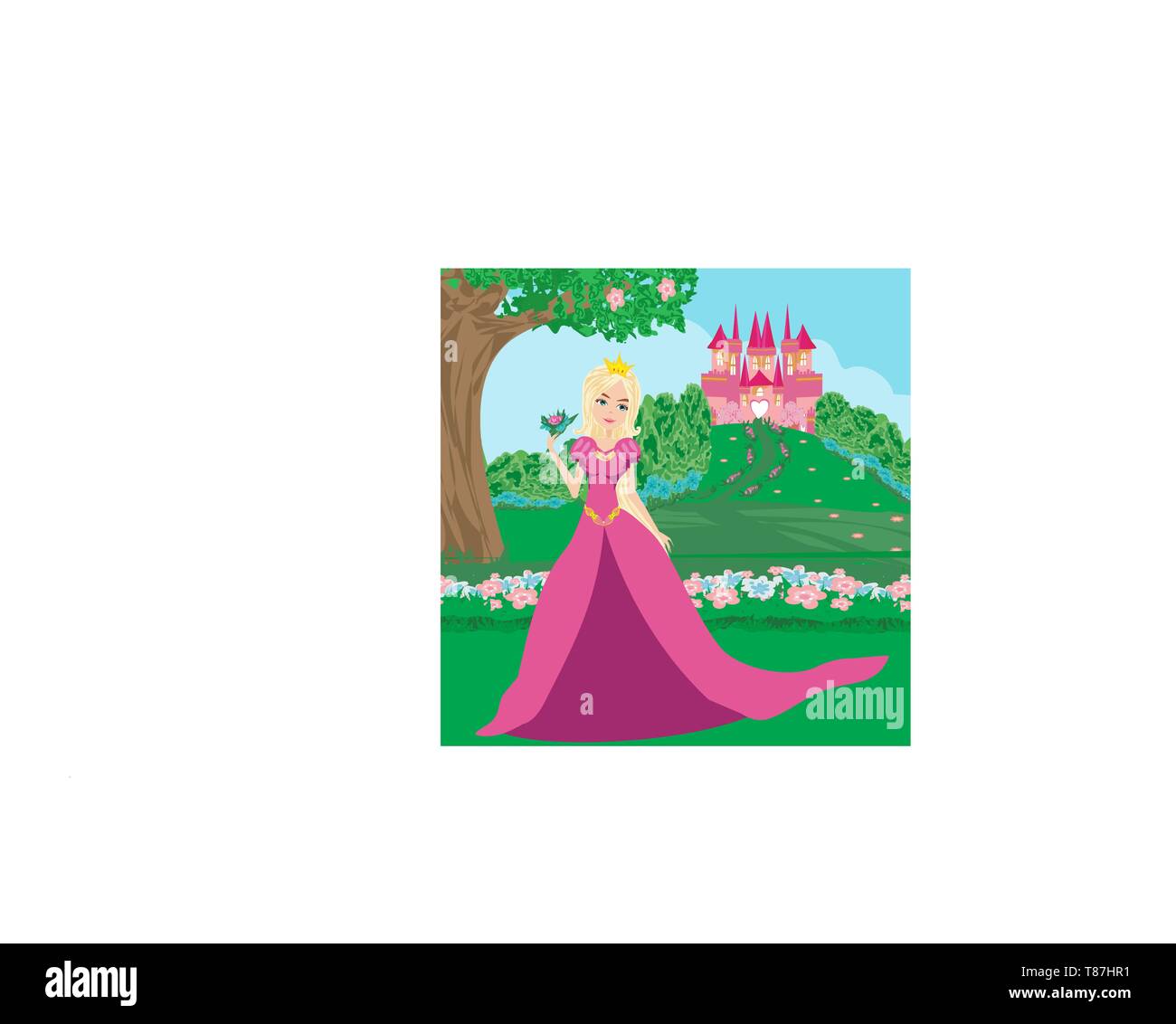 Beautiful Queen Front Her Castle Stock Vector Image & Art - Alamy